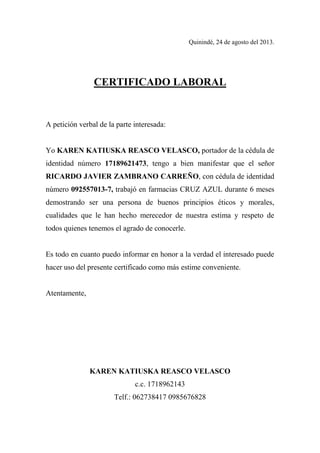 Como Hacer Una Carta Laboral