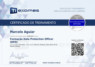 Certificado formação data protection officer dpo | PDF