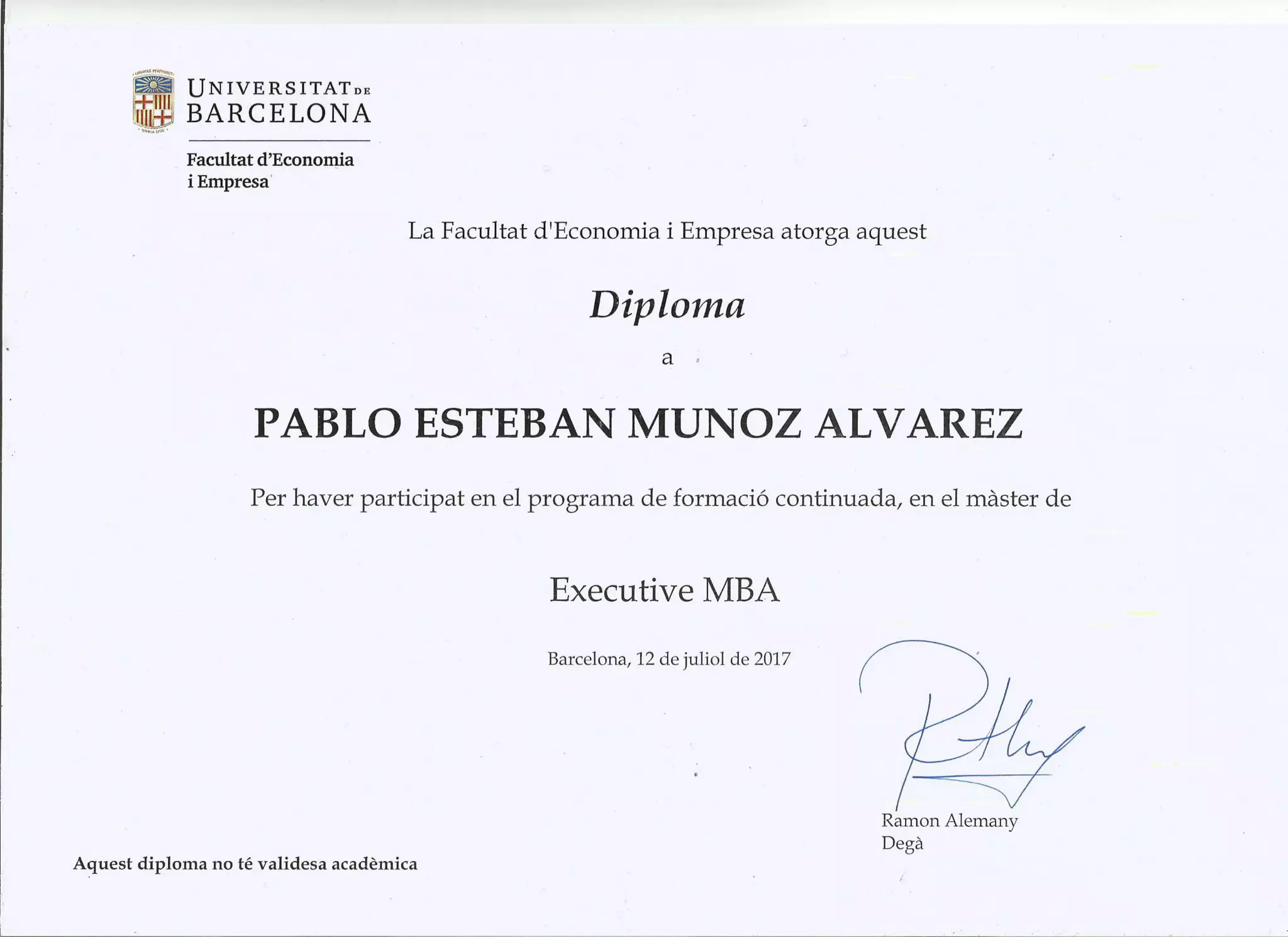 Certificado MBA | PDF