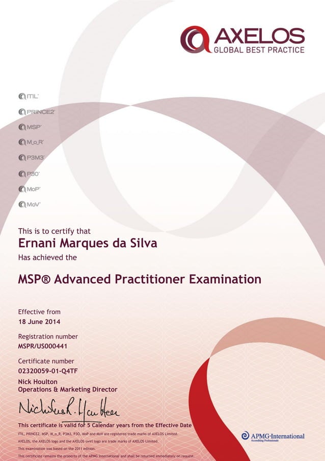 Certificado msp advanced_practitioner_ernani_marques | PDF