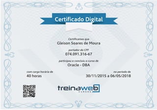 Certificado Oracle DBA | PDF