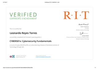 CYBER501x: Cybersecurity Fundamentals | PDF