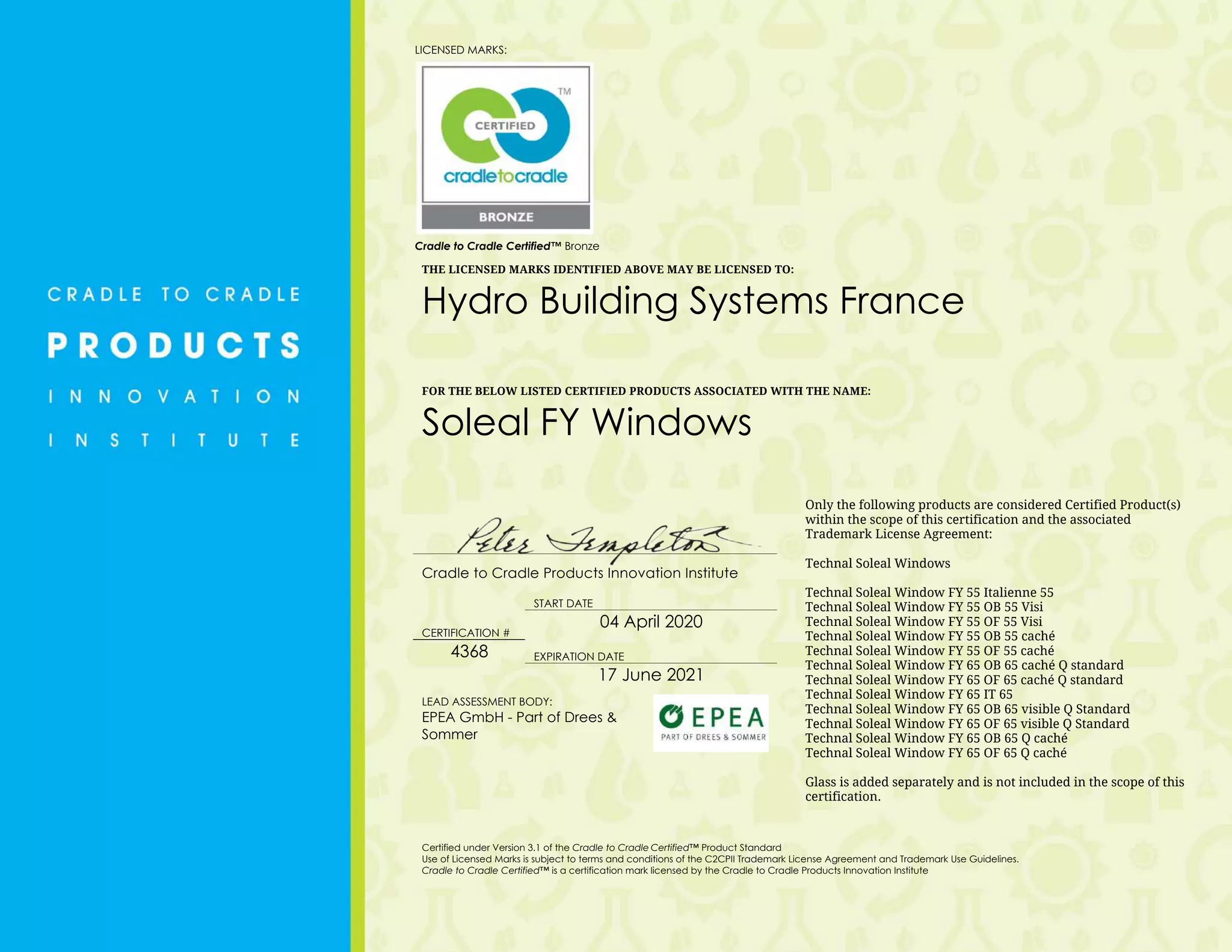 SOLEAL FY Certificat C2C | PDF