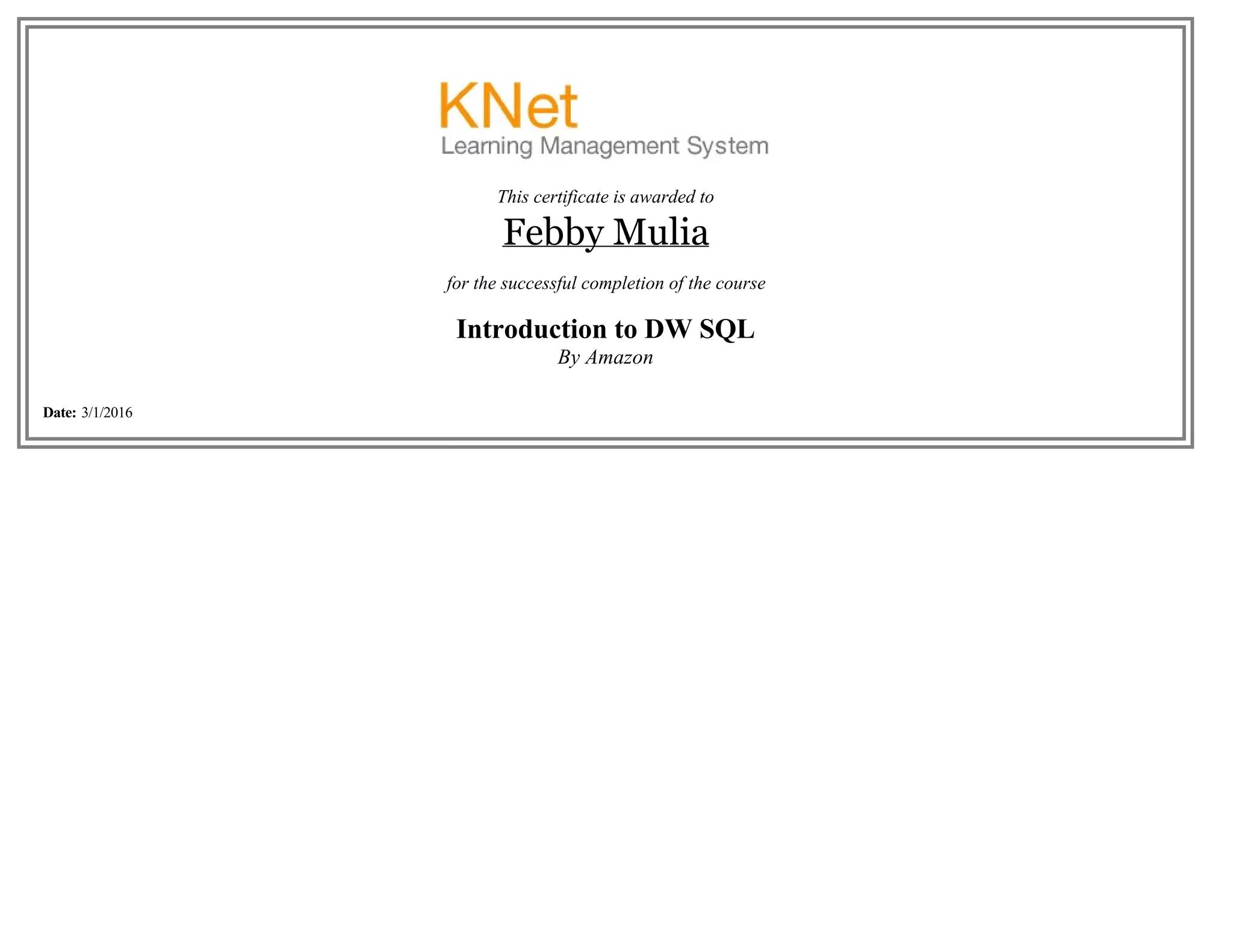 Certificate SQL | PPT