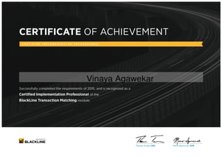 BlackLine Transaction Matching Certificate | PDF