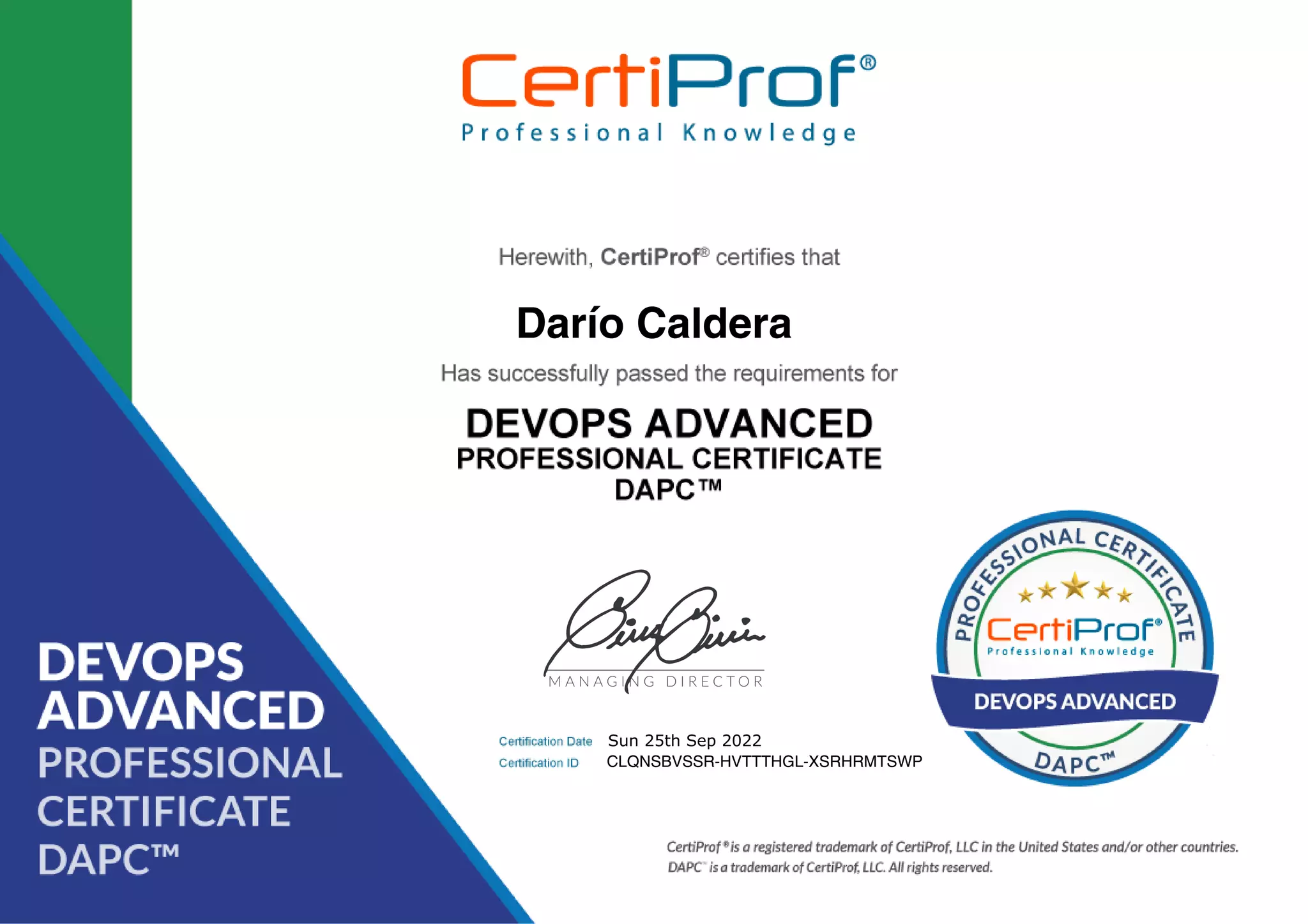 DevOps Advanced Professional Certificate - DAPC | PPT