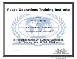 Introduction to the UN System: Orientation for Serving on a UN Field ...