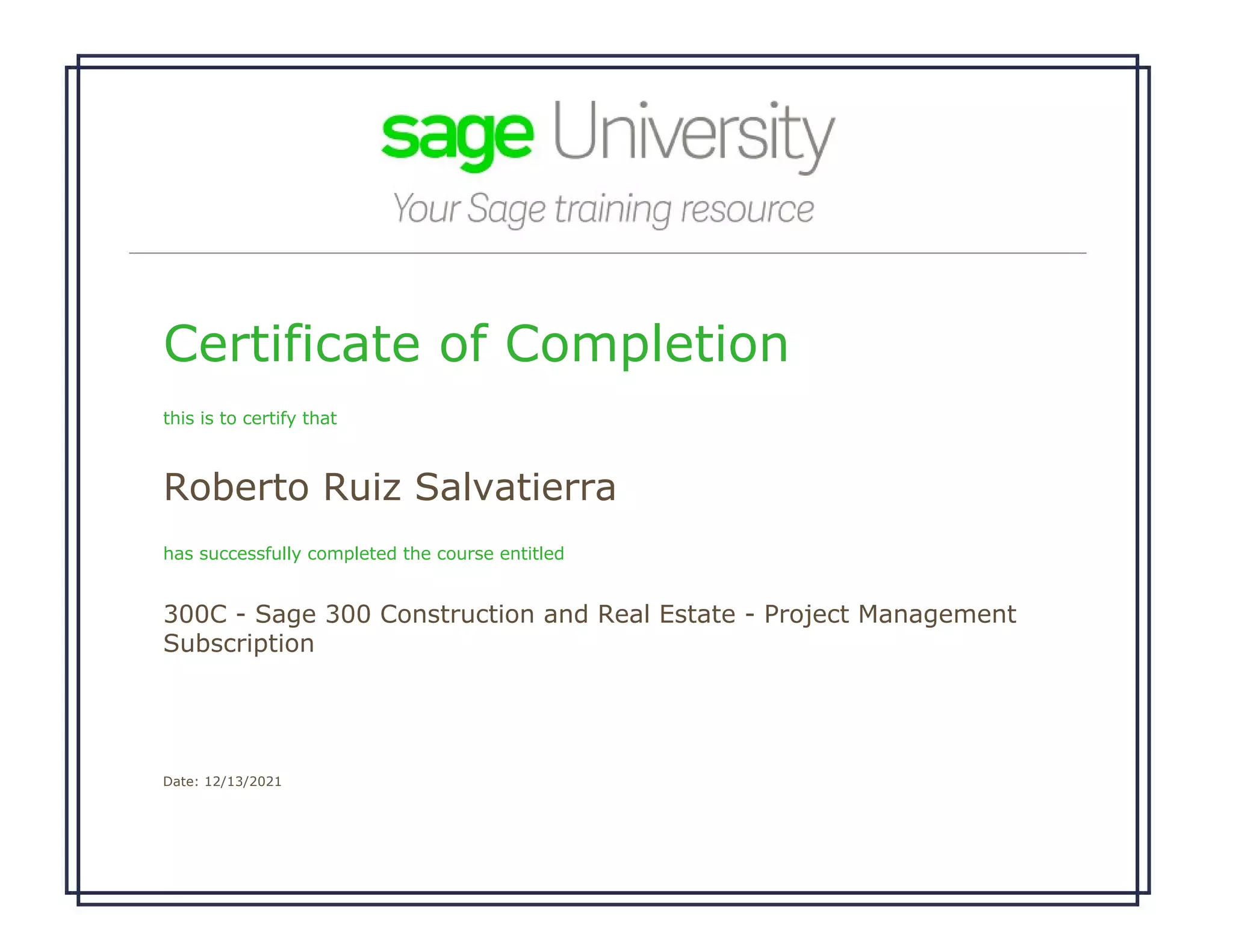 SAGE Certificate | PDF