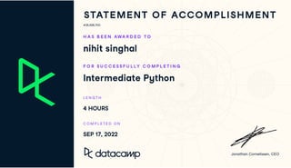 Intermediate Python | PPT | Free Download