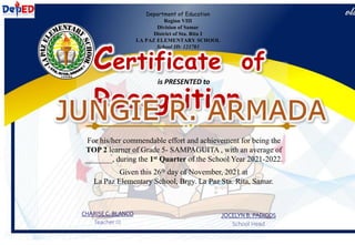 Certificate of Recognition for elementary | PPTX | Education