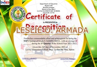 Certificate of Recognition for elementary | PPTX | Education