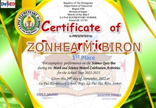 Certificate of Recognition for elementary | PPTX | Education