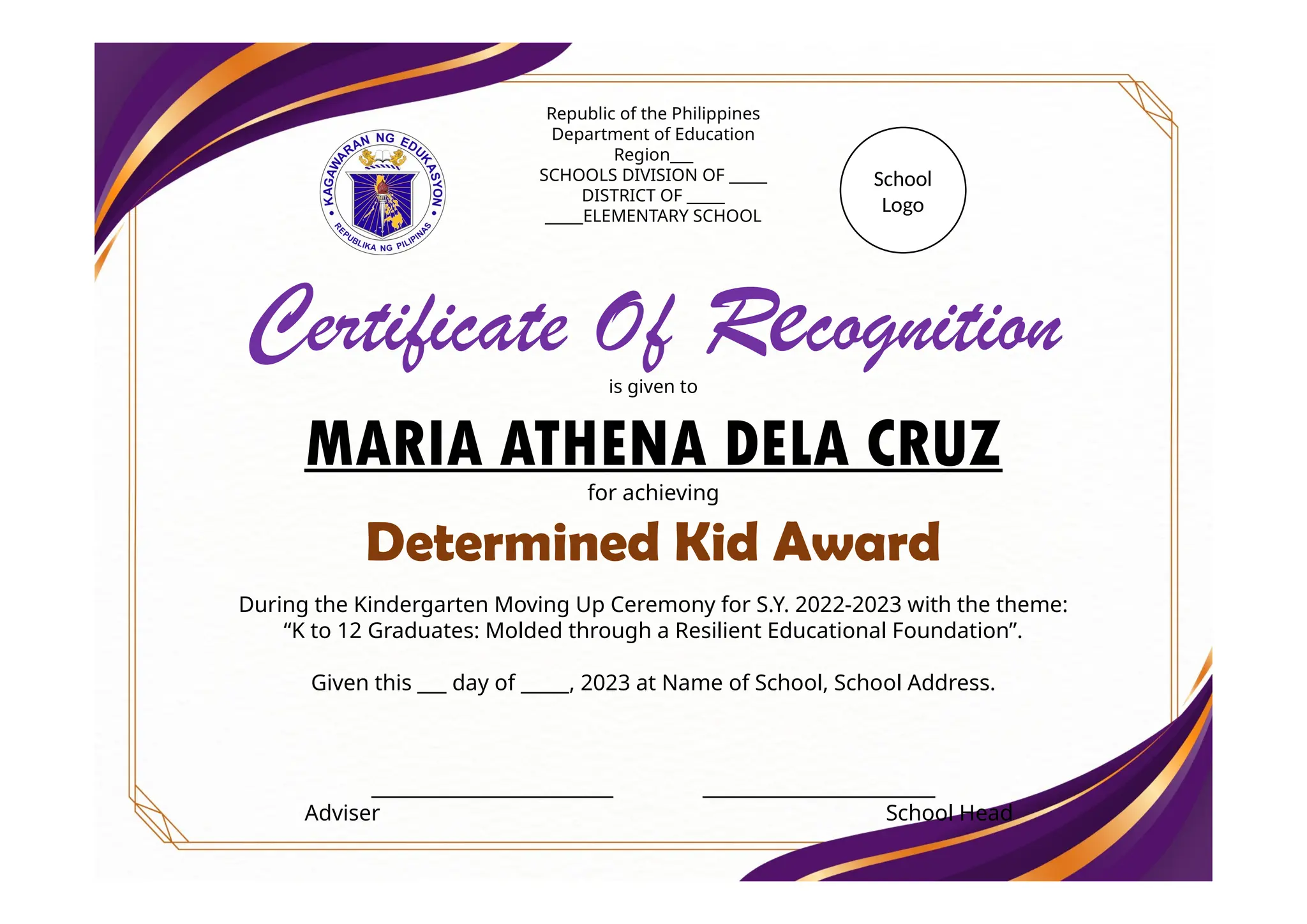 Certificate for Recognition / graduation | PPTX