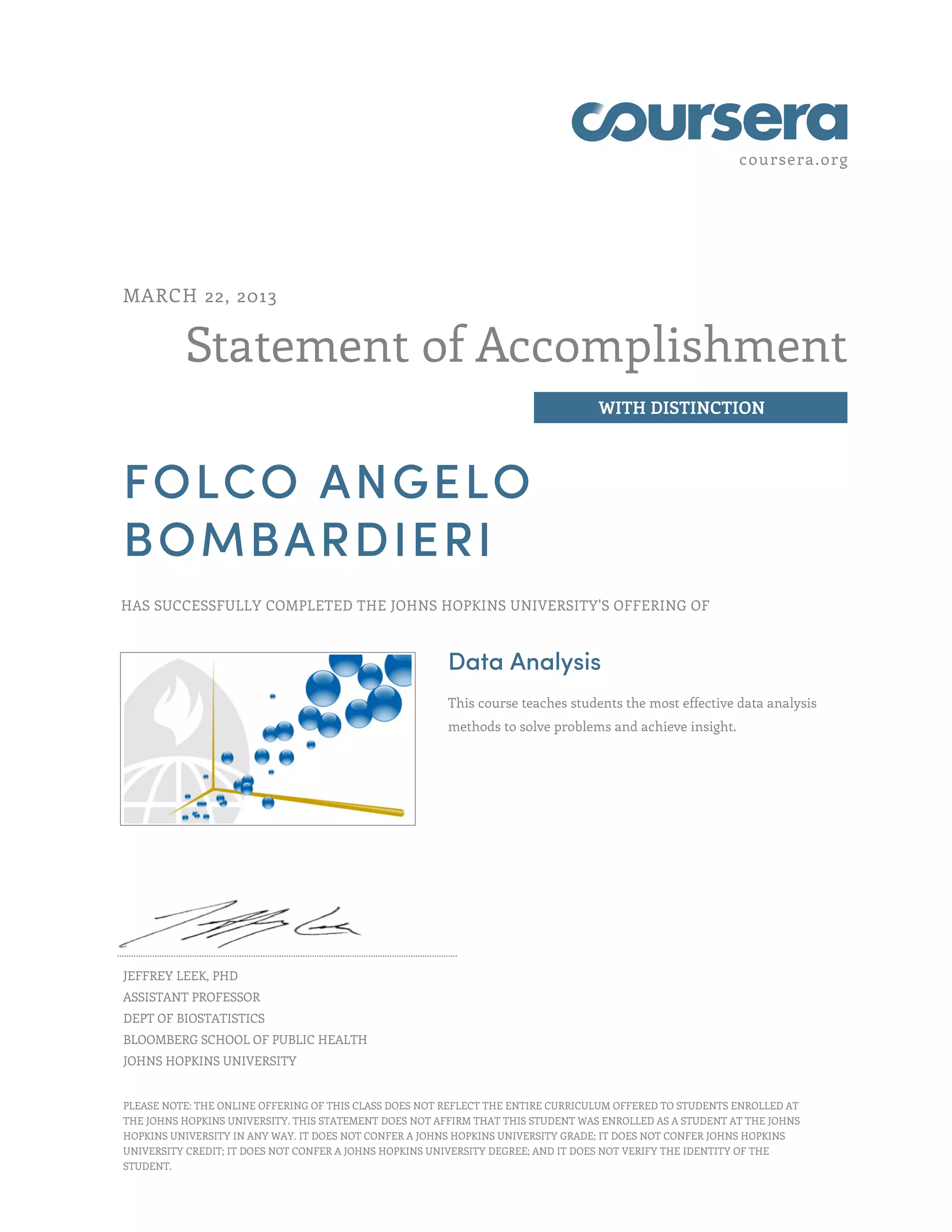 Statement of Accomplishment: Data Analysis | PDF