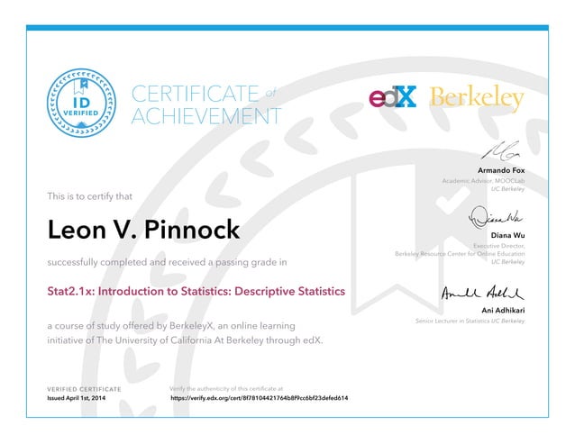 Certificate descriptive statistics | PDF