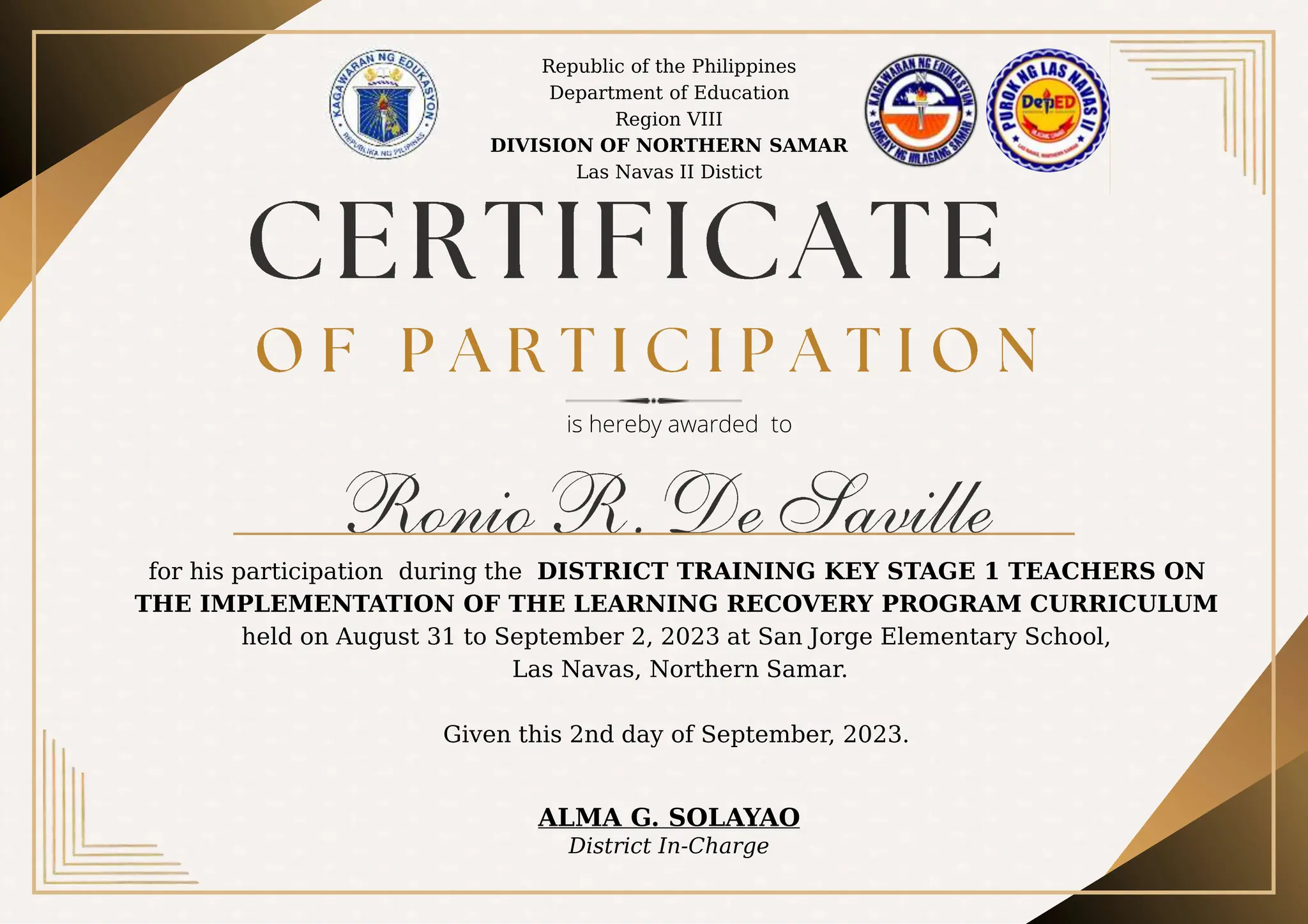 Seminar Certificates Training Participants | PPTX