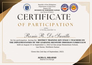 Seminar Certificates Training Participants | PPTX
