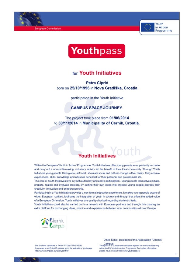 Youthpass certifikat | PDF