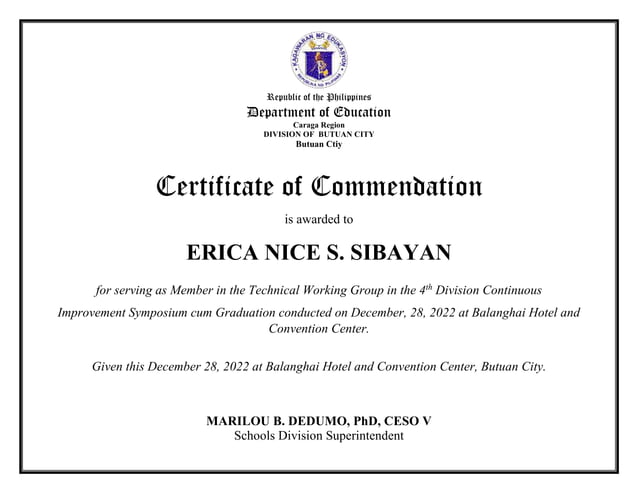 tHIS IS A SAMPLE CERTIFICATE IN DEPED FOR CI | DOCX | Professional ...