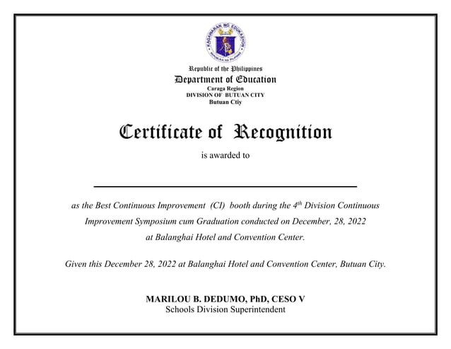 tHIS IS A SAMPLE CERTIFICATE IN DEPED FOR CI | DOCX | Professional ...