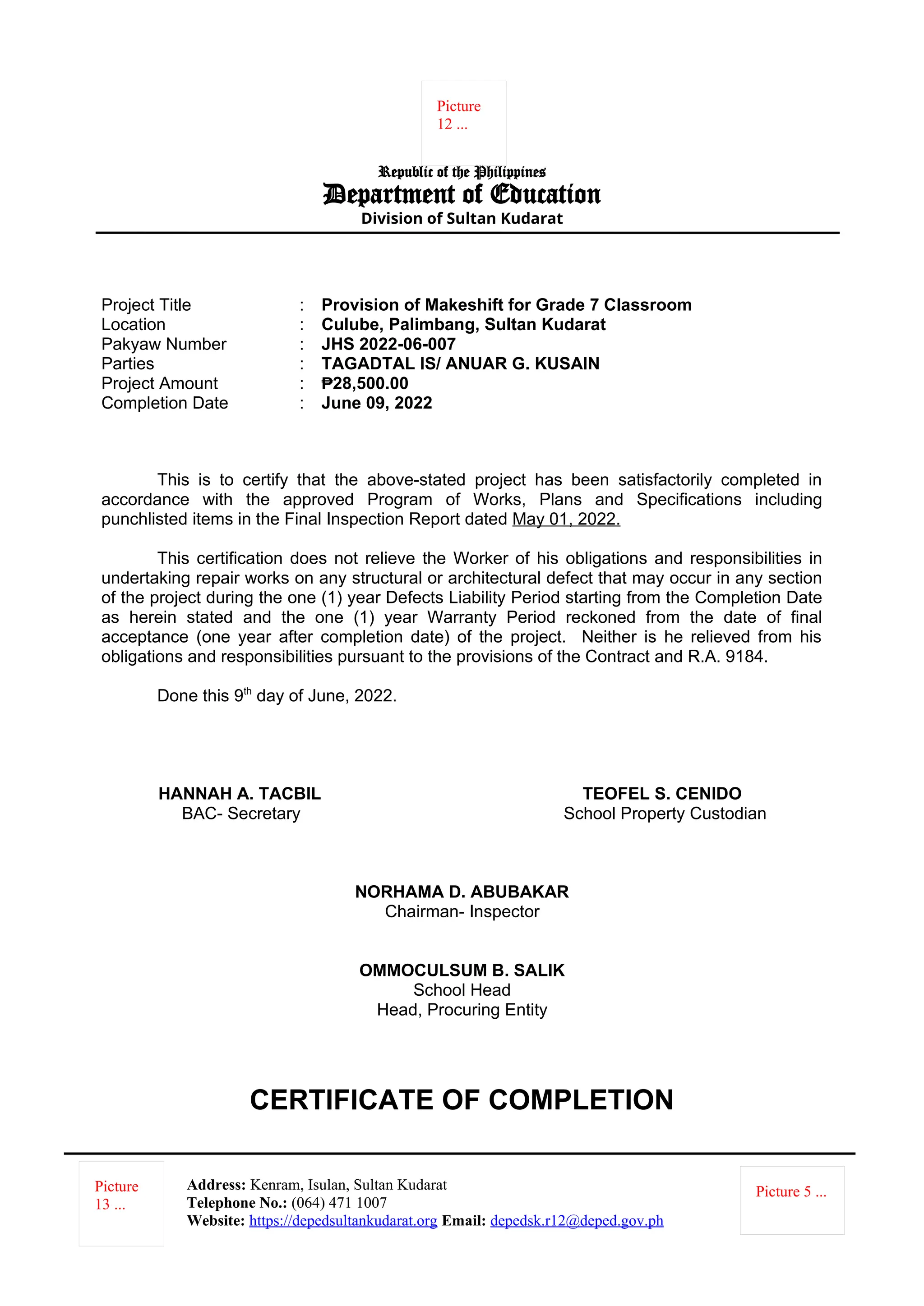 CERTIFICATE-OF-COMPLETION CERTIFICATE OF COMPLETION | DOCX