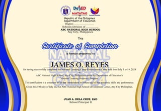 Certificate-of-Completion-5 for National Learning Camp students joined ...