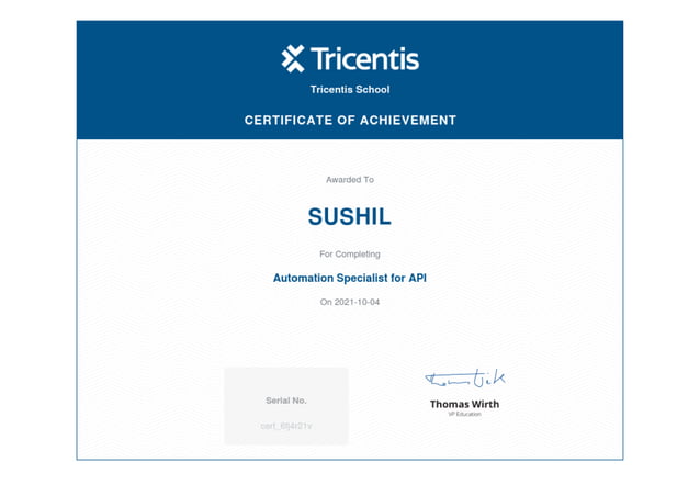 TOSCA Automation Specialist For API. | PDF