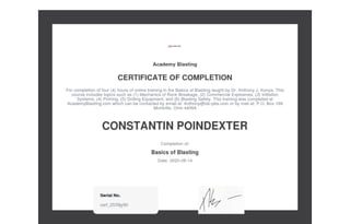 Certificate of Completion - Basics fo Blasting | PDF | Arms ...
