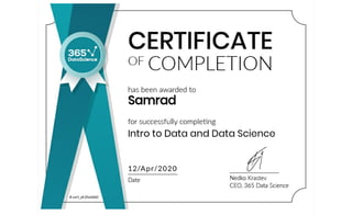 Certificate of-completion-for-intro-to-data-and-data-science | PPT