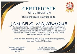 Certificate-of-Completion-for-Students-Work-Immersion 2024.pptx | Bars & Restaurants | Attractions