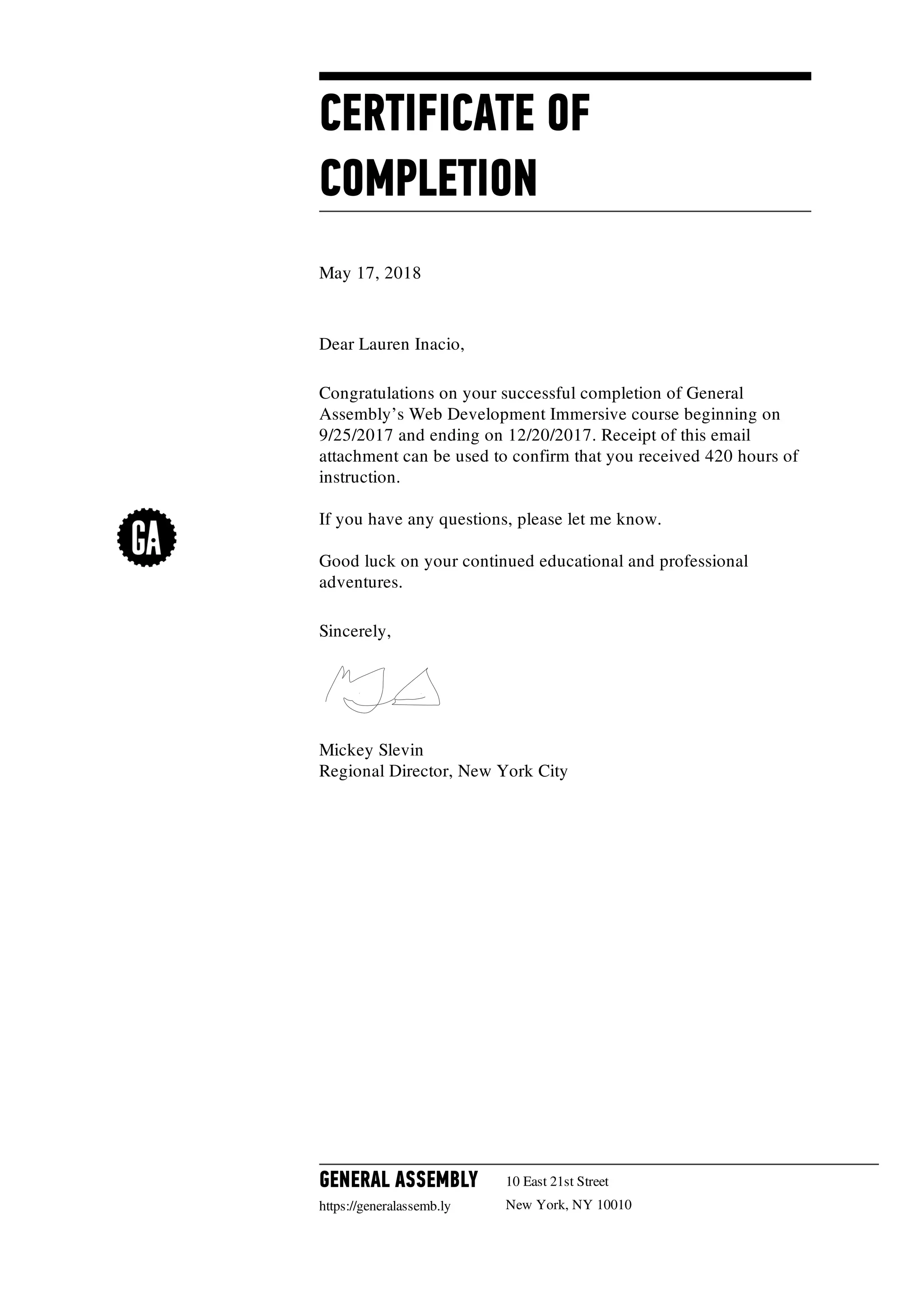 Certificate of Completion | PDF