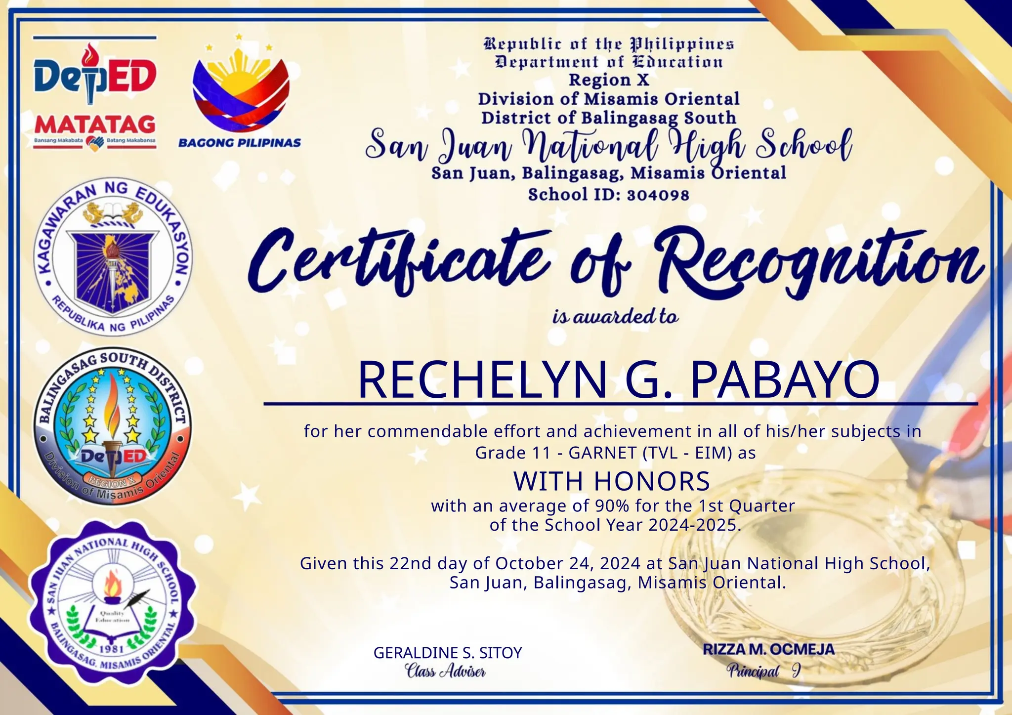 Certificate-of-Recognition for honor student.pptx