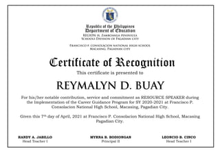 certificate-of-recognition-GUIDANCE.pptx | Education