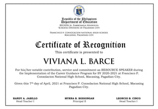 Certificate Of Appreciation For Speakers Sample