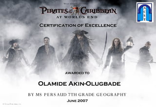 Certificate POTC | PPT