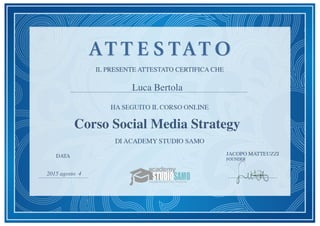 Attestati Social Media e Web marketing | PDF
