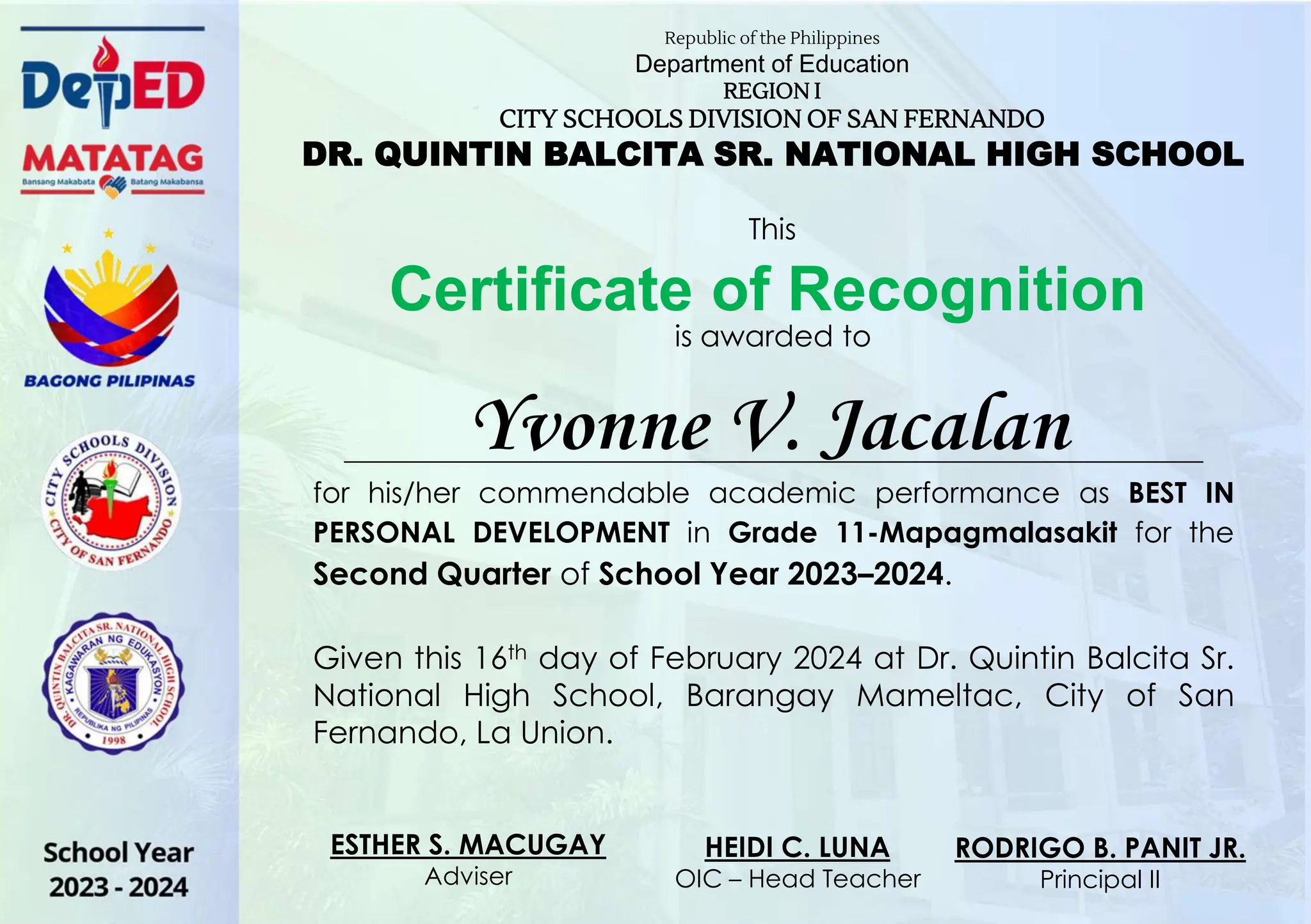 Certificate Recognition1- certificates of honor students | PPTX