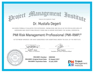 Dr. Mustafa Degerli - PMI-RMP | PPT