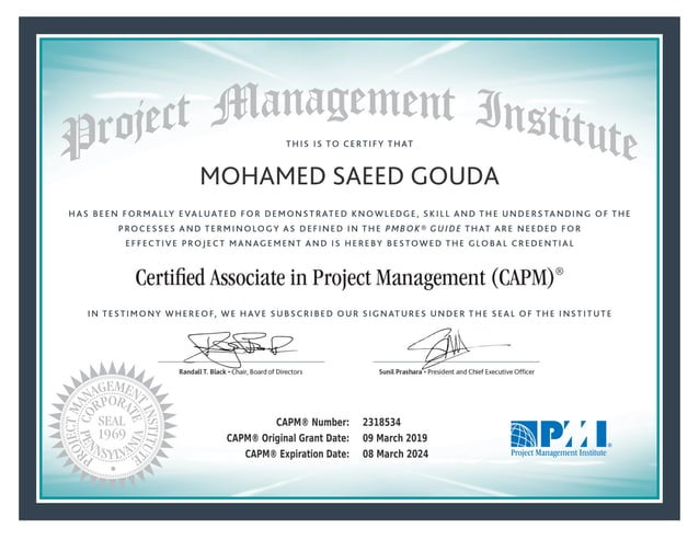 PMI Certificate | PDF