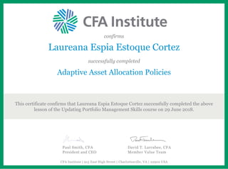 Adaptive Assets Allocation Policies | PPT