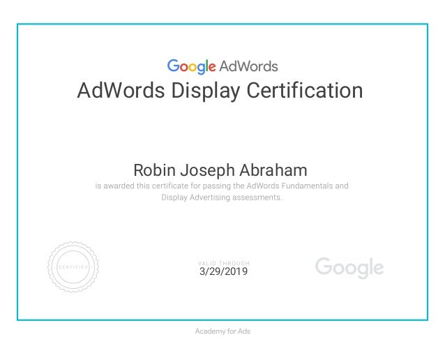 Google AdWords Display Certification | PPT