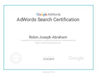 Google AdWords Search Certification | PDF