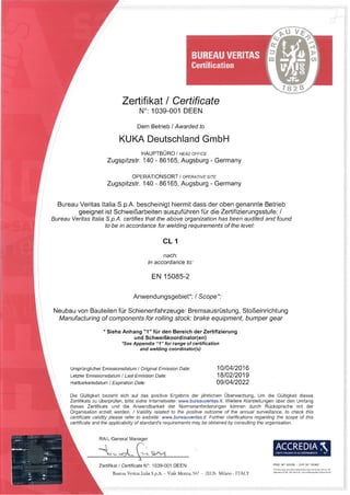 Certificate BV DIN EN 15085-2 Level CL1_de | PDF