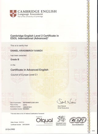 Certificate in Advanced English | PDF