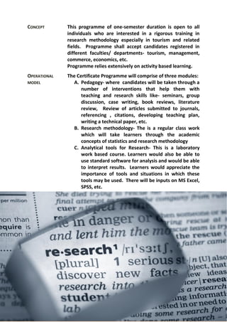 Certificate Course in Research Methodology (CResM) at IITTM | PDF