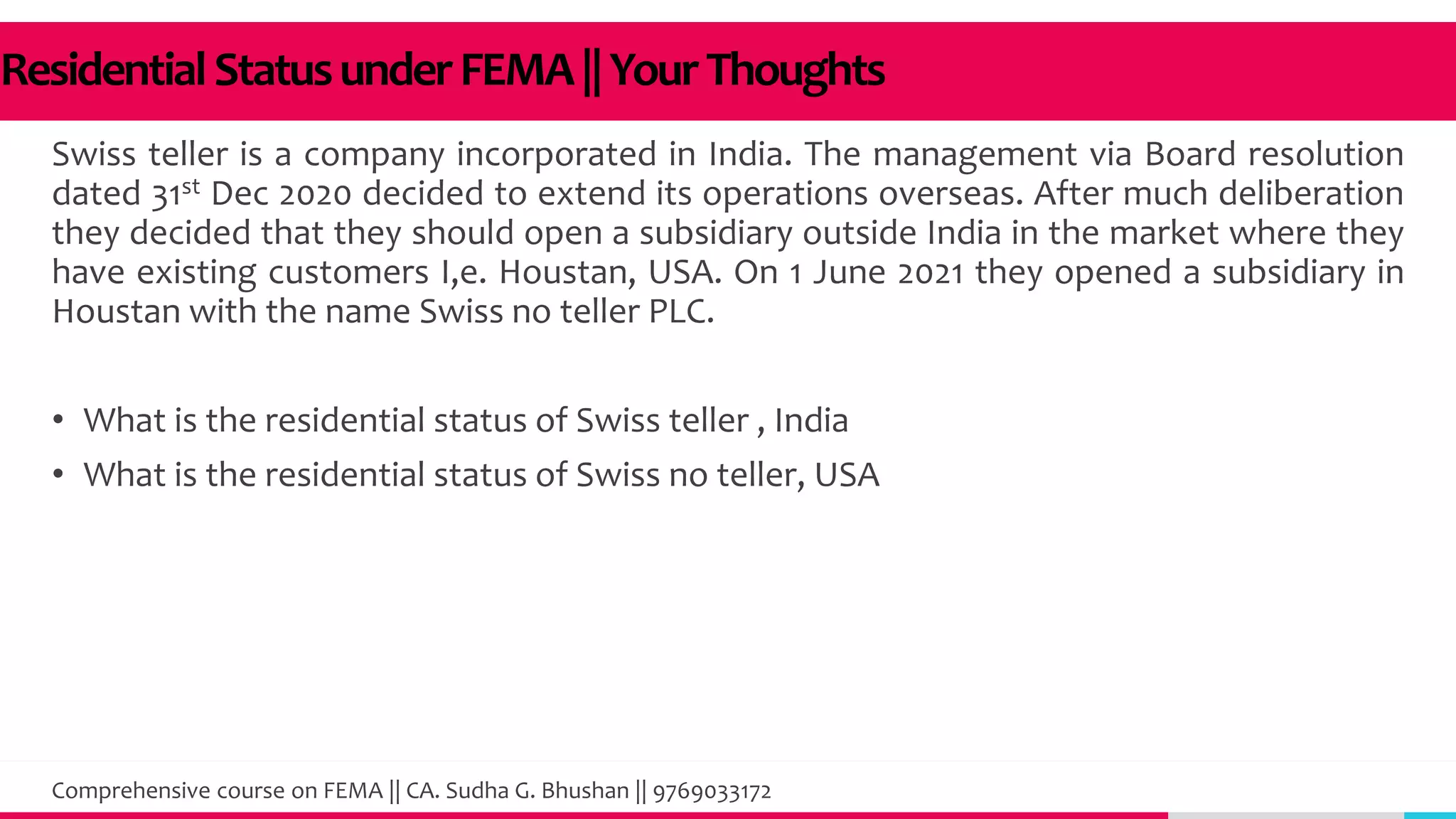 Certificate course on FEMA_Presentation by Sudha G. Bhushan _ 14th May ...