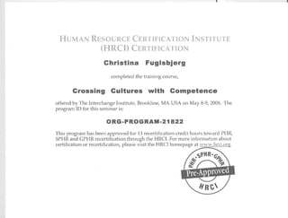 Certificate Crossing Cultures With Competence[1] | PDF
