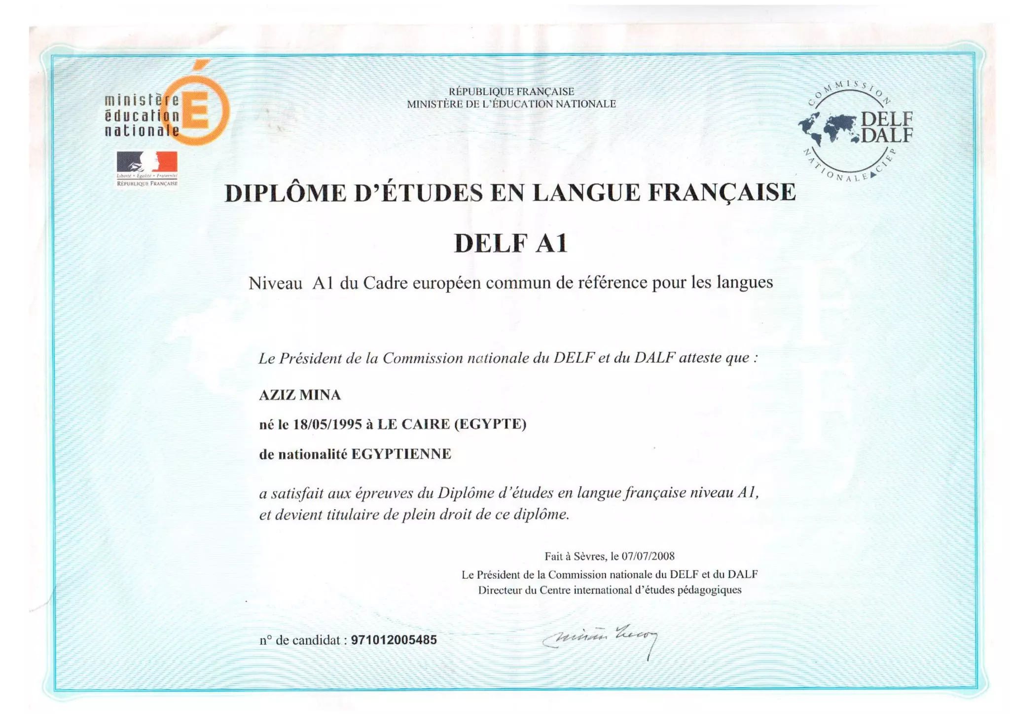 Certificate DELF | PDF