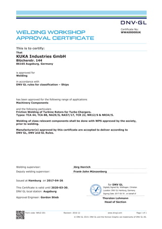 Certificate DNV-GL | PDF