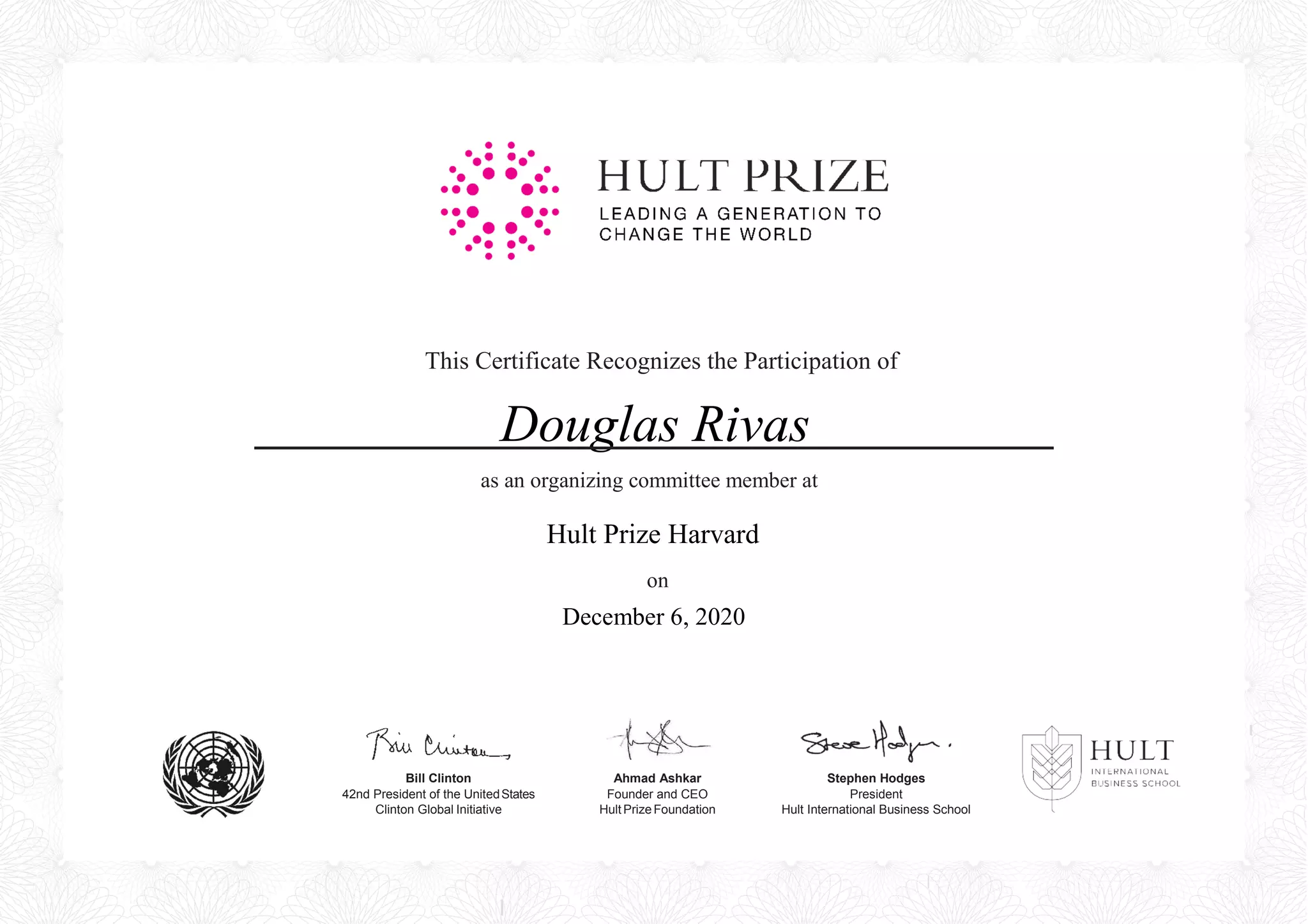 Certificate as an Organizing Committee Member 2020 | PDF